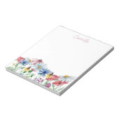 Wildflower Border Pretty Personalized Notepad | Zazzle