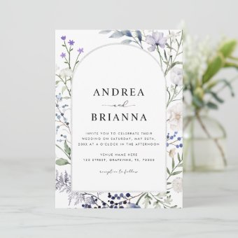 Wildflower Botanical Arch Frame All in One Wedding Invitation | Zazzle
