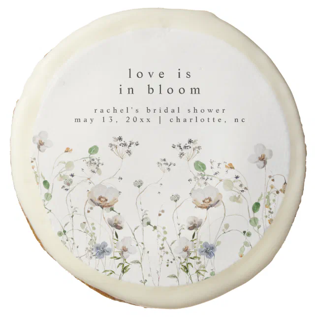 Wildflower Bridal Shower Love Is In Bloom Cookies | Zazzle