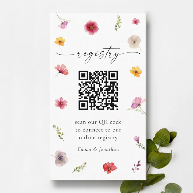 Wildflower Bridal shower Registry Enclosure Card | Zazzle