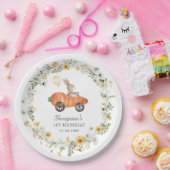 Wildflower Bunny Rabbit Carrot Car Birthday Party Paper Plates | Zazzle