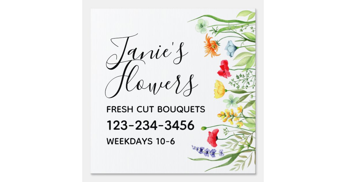 Wildflower Business Yard Sign | Zazzle