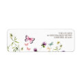 Wildflower Butterfly Return Address Label | Zazzle