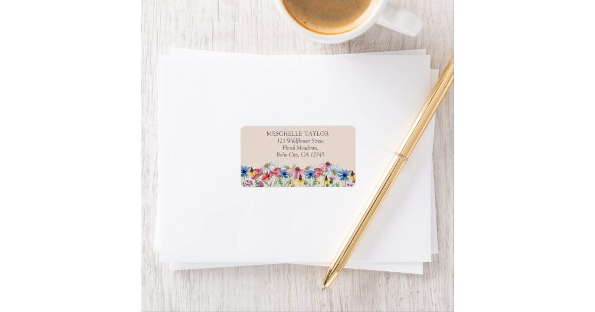 Wildflower Charm Country Botanical Address Label | Zazzle