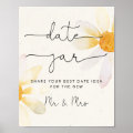 Wildflower date night ideas. Date jar bridal game Poster | Zazzle
