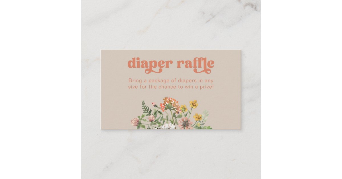 Wildflower Diaper Raffle Card | Zazzle