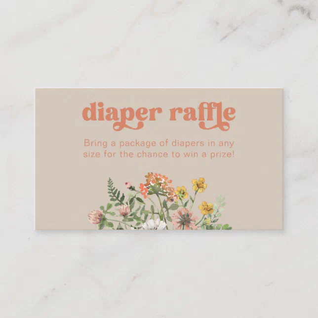 Wildflower Diaper Raffle Card | Zazzle