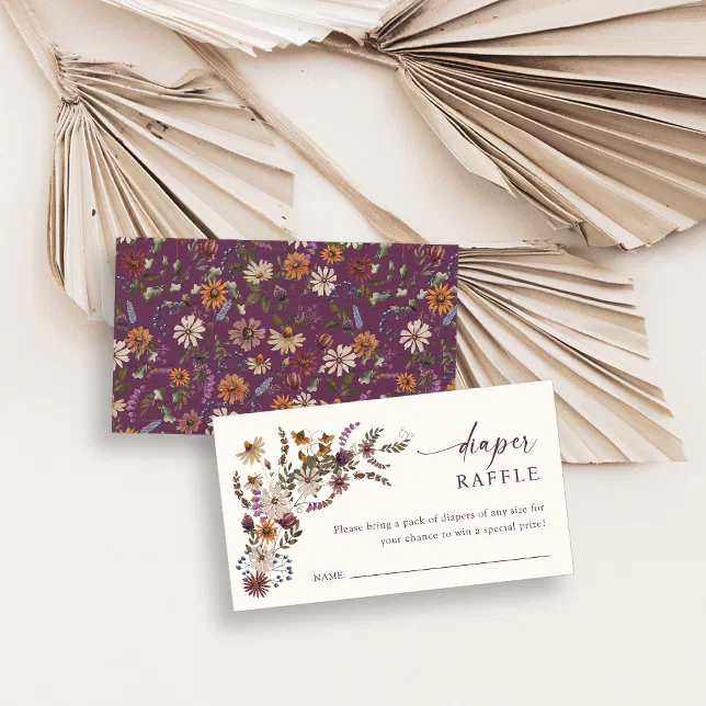 Wildflower Diaper Raffle Card | Zazzle
