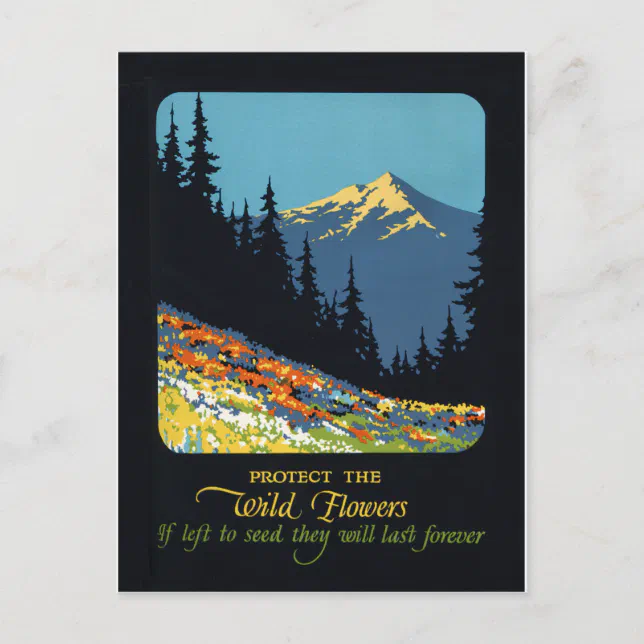 Wildflower earth day environmental deco postcard | Zazzle