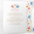 Wildflower Elegant Boho Garden Wedding Photo Tri-Fold Invitation | Zazzle