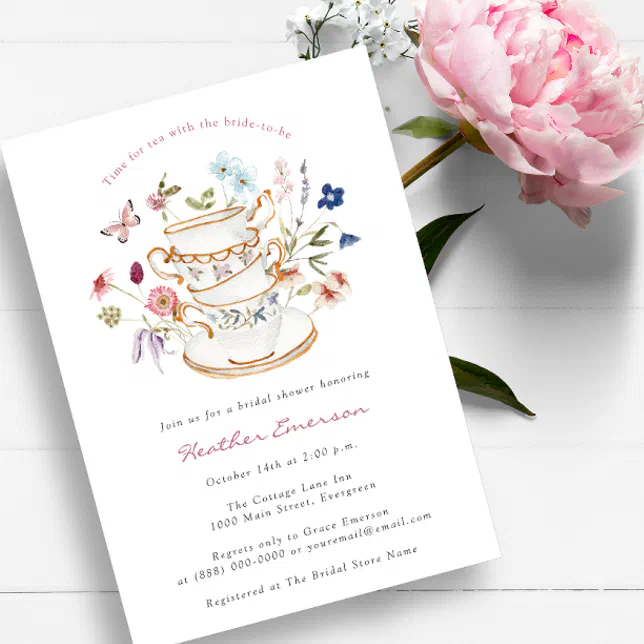 Wildflower Elegant Garden Party Invitation | Zazzle