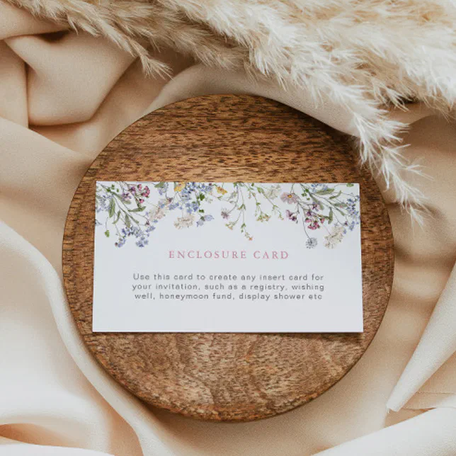 Wildflower Enclosure Card Custom Insert Floral | Zazzle