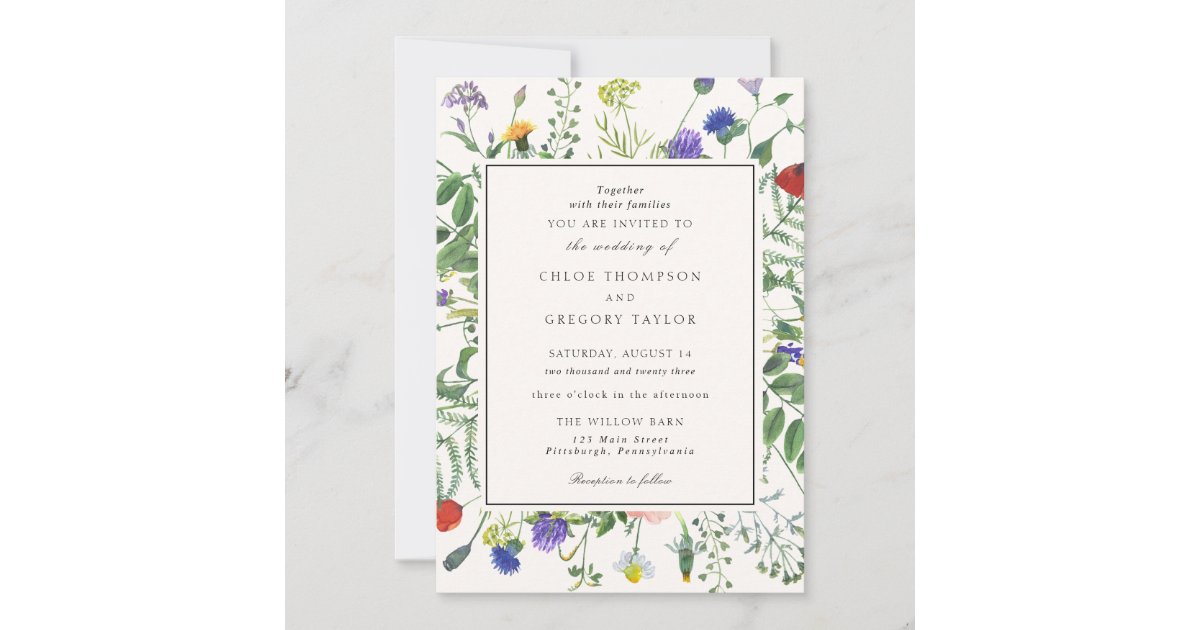 Wildflower Fields Wedding Invitation | Zazzle