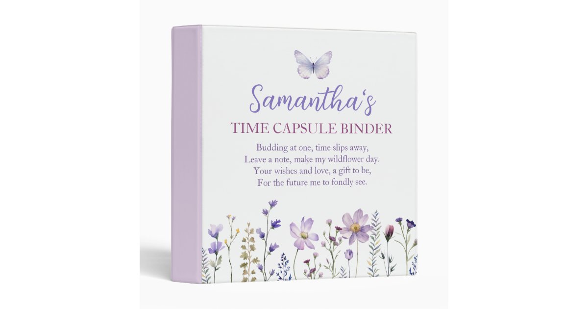 Wildflower First Birthday Time Capsule Binder | Zazzle