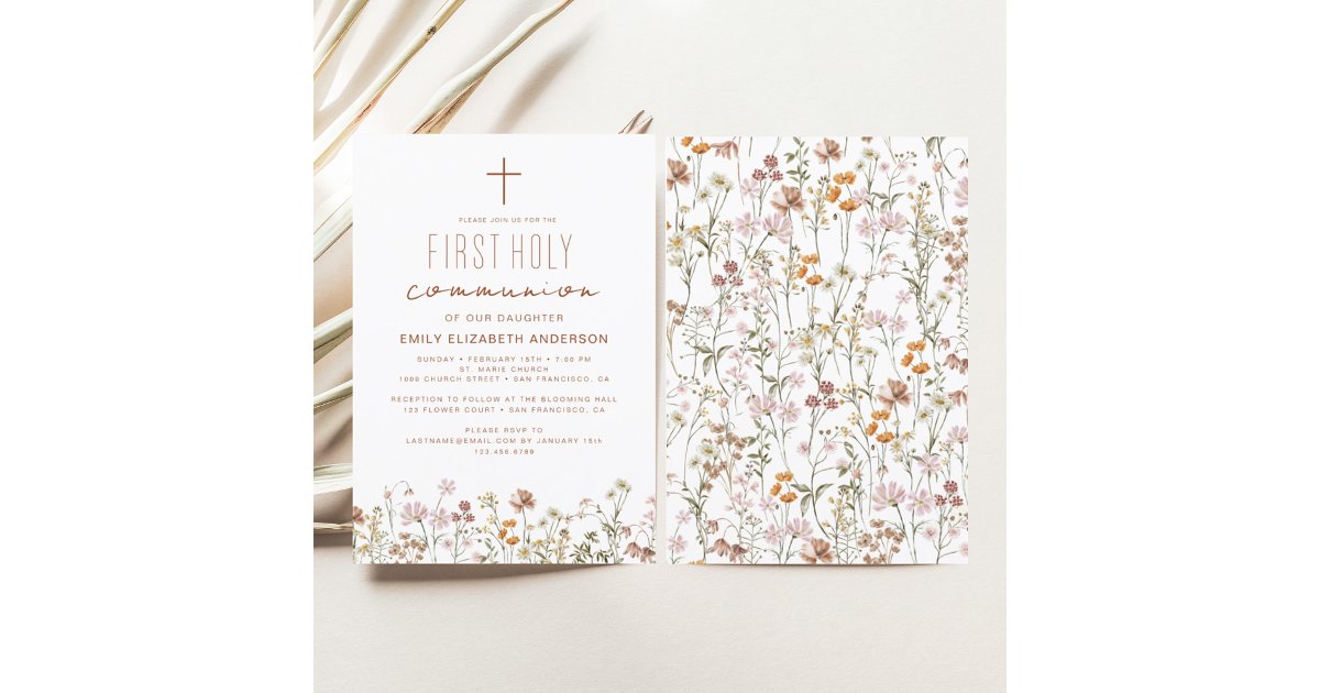 Wildflower First Holy Communion In Bloom | Zazzle