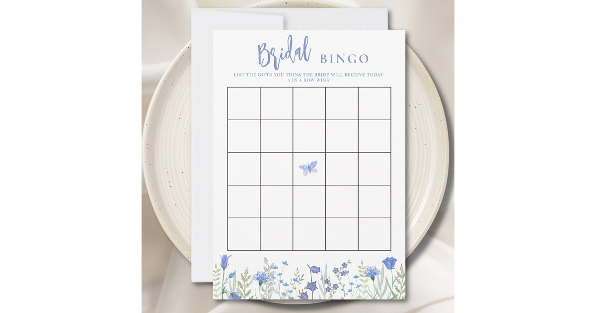 Wildflower Floral Bridal Shower Bingo Game Card | Zazzle