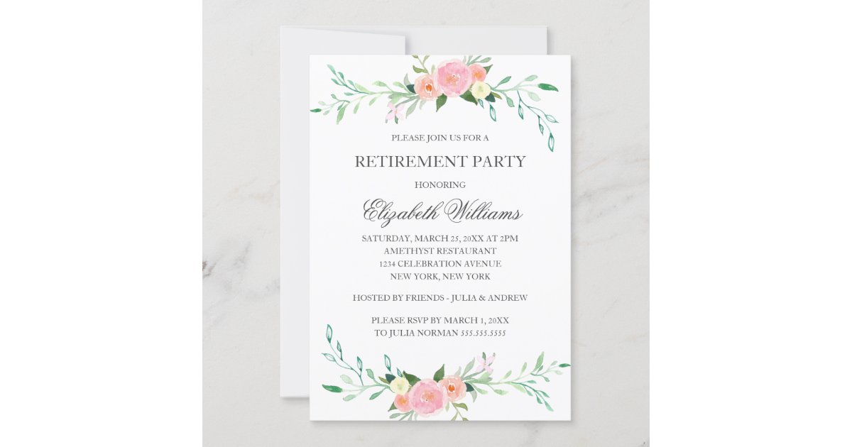 Wildflower Floral Retirement Party Card | Zazzle