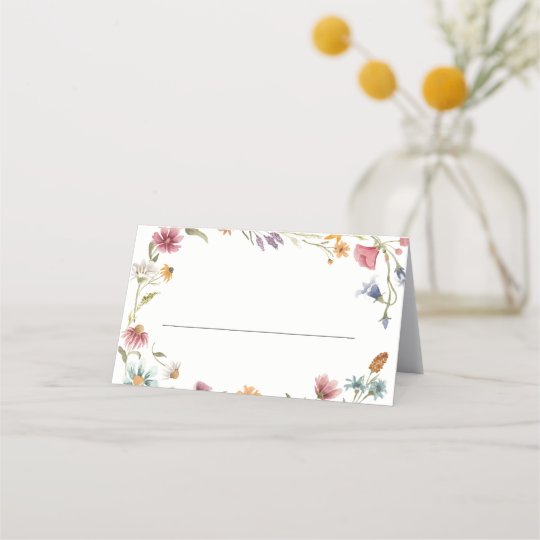 Wildflower Floral Wedding Table Place Cards | Zazzle.com