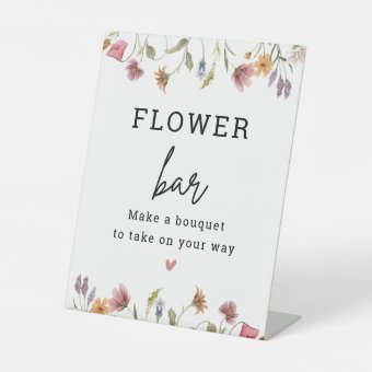 Wildflower Flower Bar Flower Station Sign | Zazzle