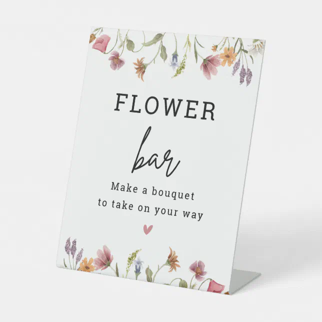 Wildflower Flower Bar Flower Station Sign | Zazzle