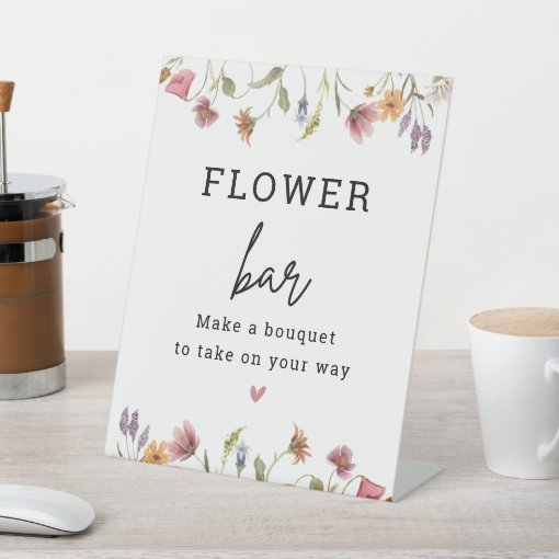 Wildflower Flower Bar Flower Station Sign | Zazzle