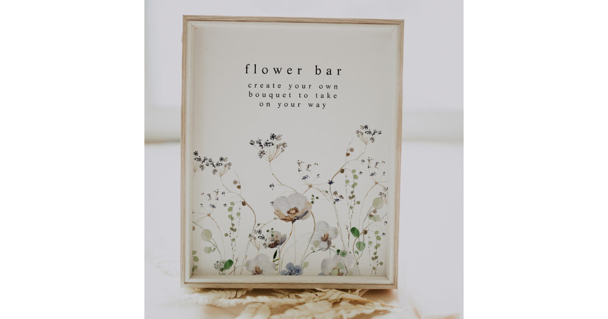 Wildflower Flower Bar Flower Station Sign | Zazzle