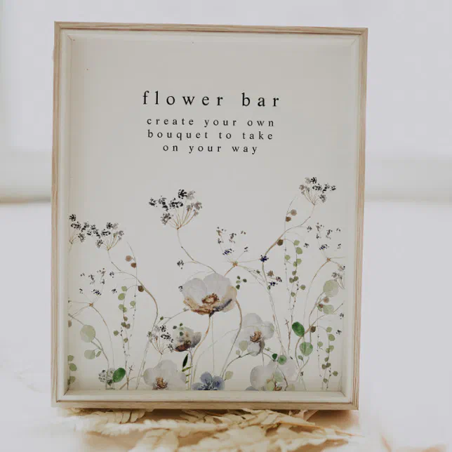 Wildflower Flower Bar Flower Station Sign | Zazzle