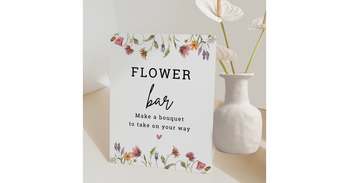 Wildflower Flower Bar Flower Station Sign | Zazzle