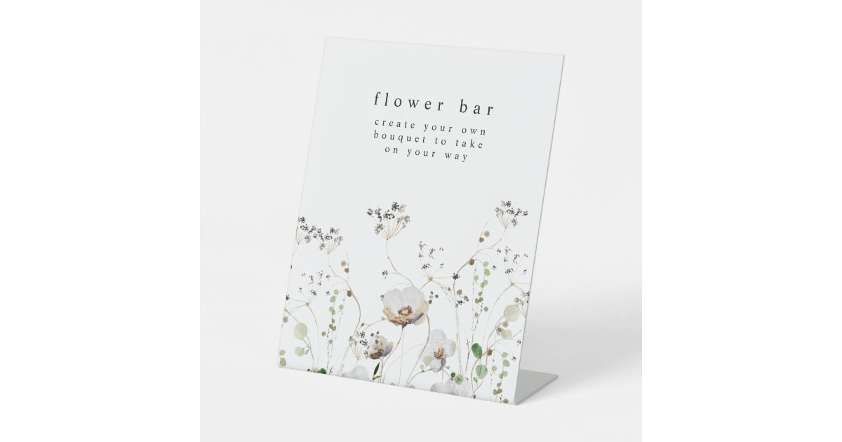 Wildflower Flower Bar Flower Station Sign | Zazzle