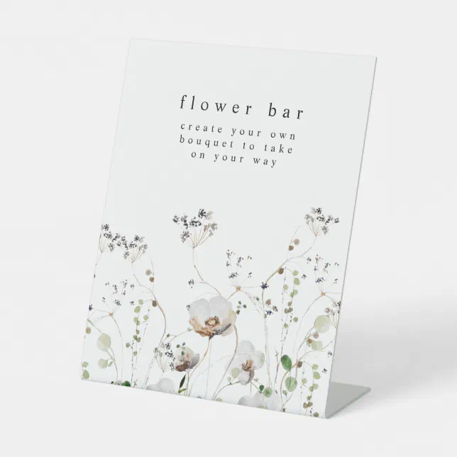 Wildflower Flower Bar Flower Station Sign | Zazzle