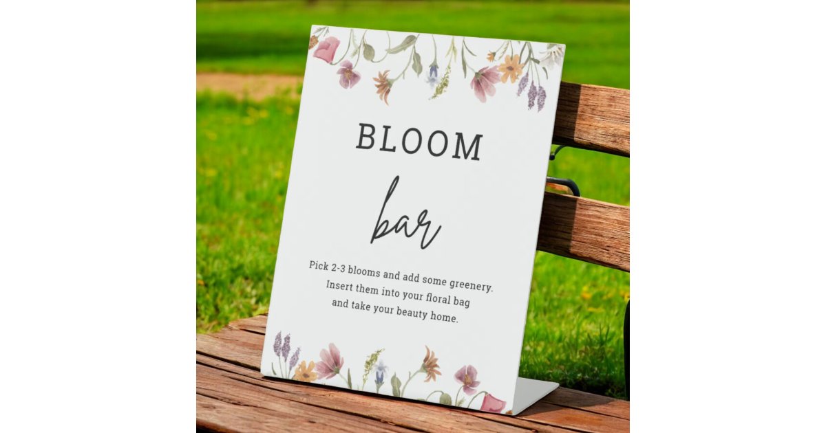 Wildflower Flower Favors Bloom Bar Sign | Zazzle