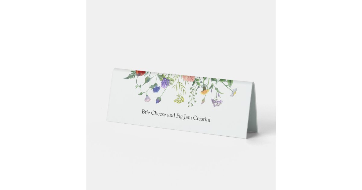 Wildflower Food Table Tent Sign | Zazzle