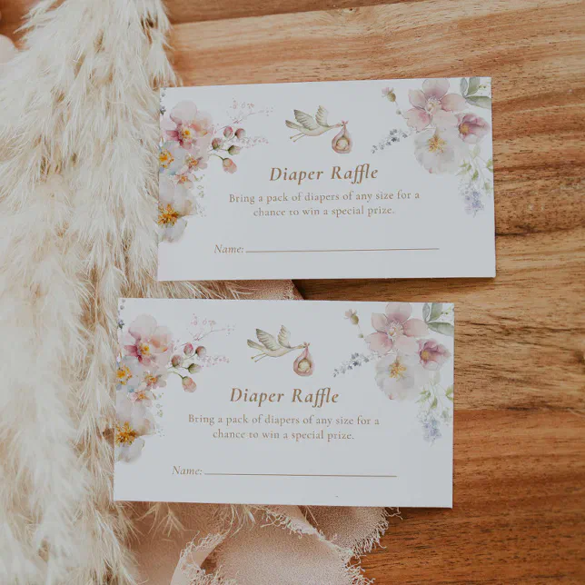 Wildflower Garden Baby Shower Diaper Raffle Enclosure Card | Zazzle