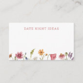 Wildflower Garden Date Night Ideas Enclosure Card | Zazzle