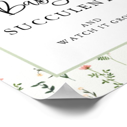 Wildflower Garden Succulent Favors Sign | Zazzle