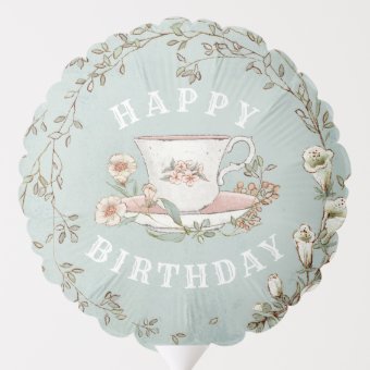 Wildflower Garden Tea Party Balloon | Zazzle