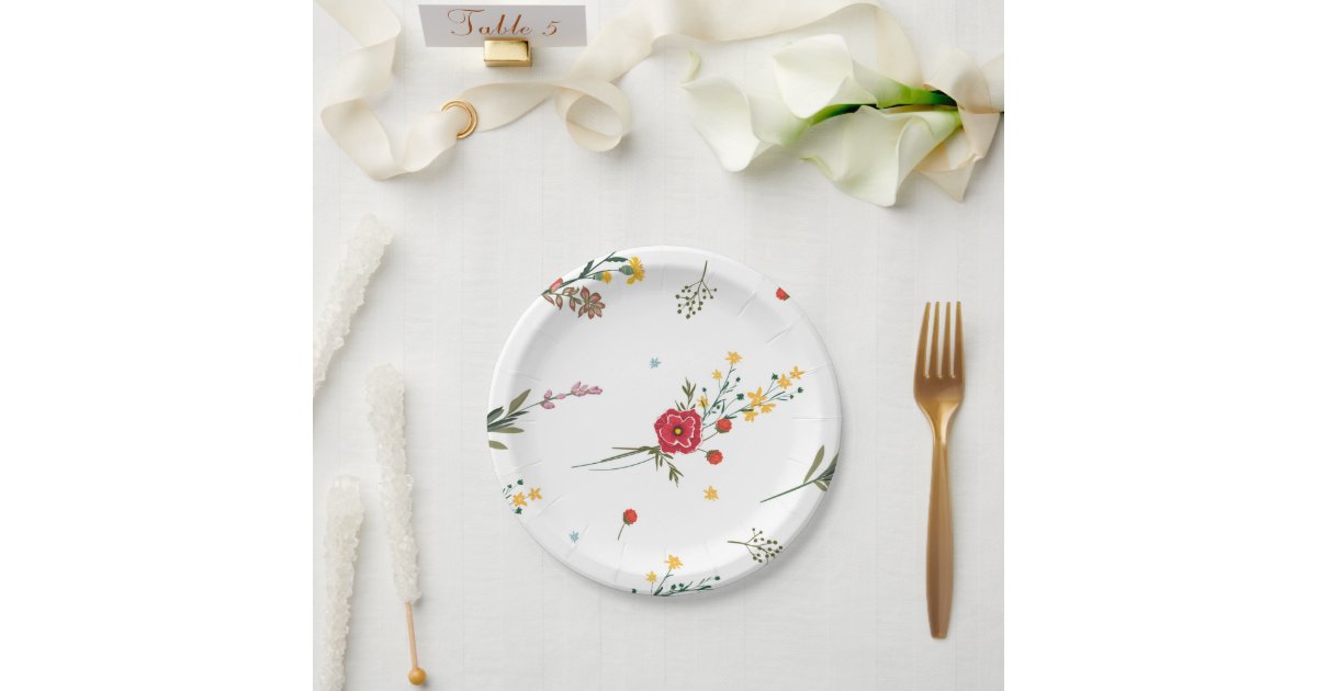 Wildflower Graduation Paper Plate | Zazzle