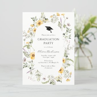 Wildflower Graduation Party Invitation | Zazzle