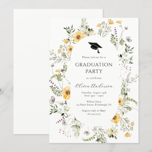 Wildflower Graduation Party Invitation | Zazzle
