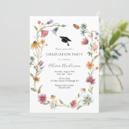 Wildflower Graduation Party Invitation | Zazzle