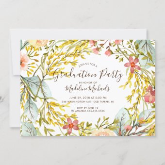 Wildflower Graduation Party Invitation | Zazzle