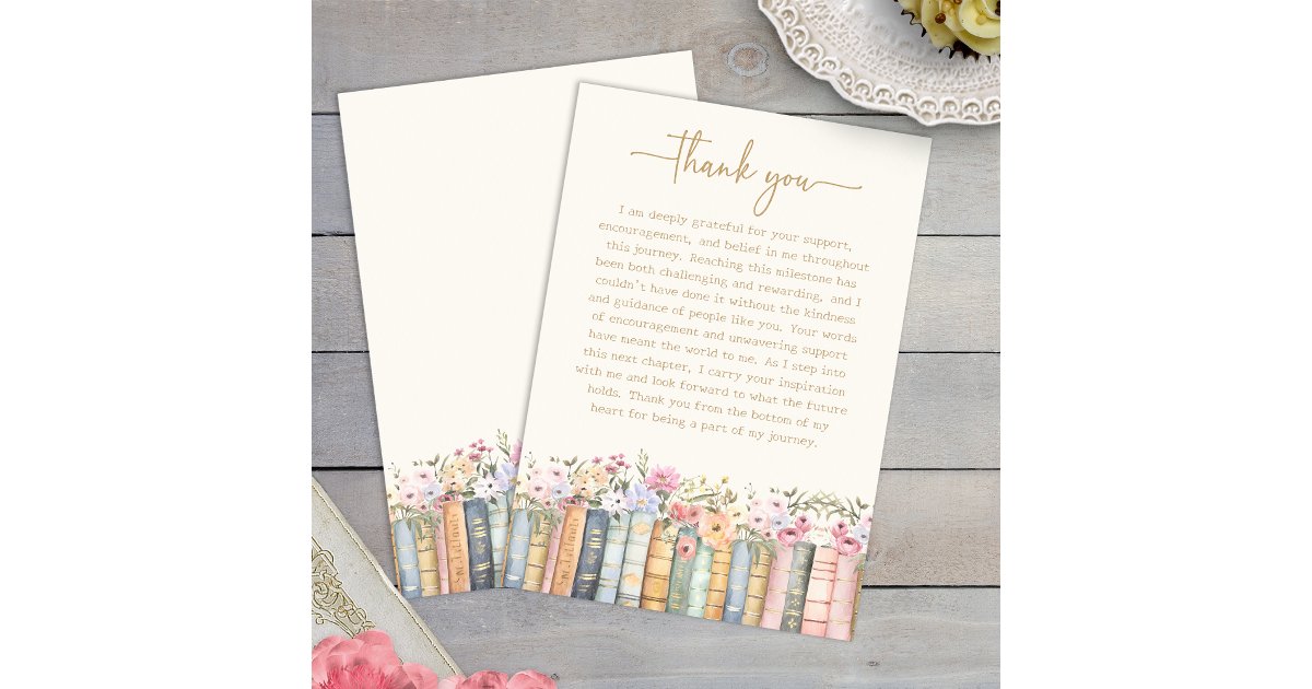 Wildflower Graduation Thank You Card | Zazzle