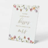 Wildflower Guess How Many Kisses Bridal Game Pedestal Sign | Zazzle