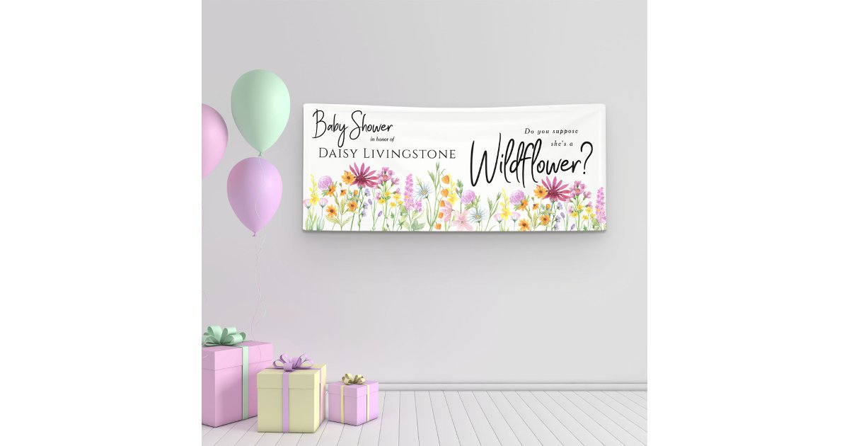 Wildflower Meadow Baby Shower Banner | Zazzle