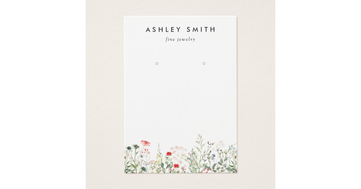 Wildflower Meadow Earring Display Card | Zazzle