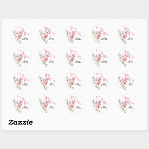Wildflower Meadow Miss to Mrs Pretty Bridal Shower Classic Round ...