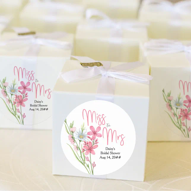 Wildflower Meadow Miss to Mrs Pretty Bridal Shower Classic Round ...