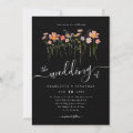 Wildflower Meadow Script Photo Black & White Invitation | Zazzle