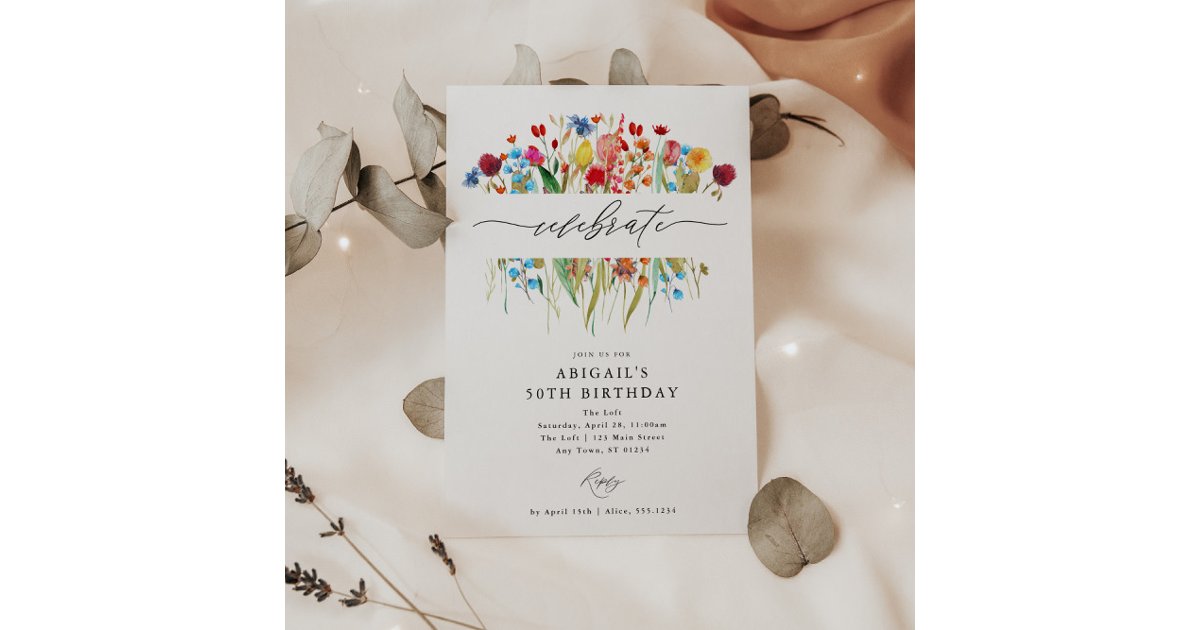 Wildflower Meadow Split Frame Celebrate Invitation | Zazzle