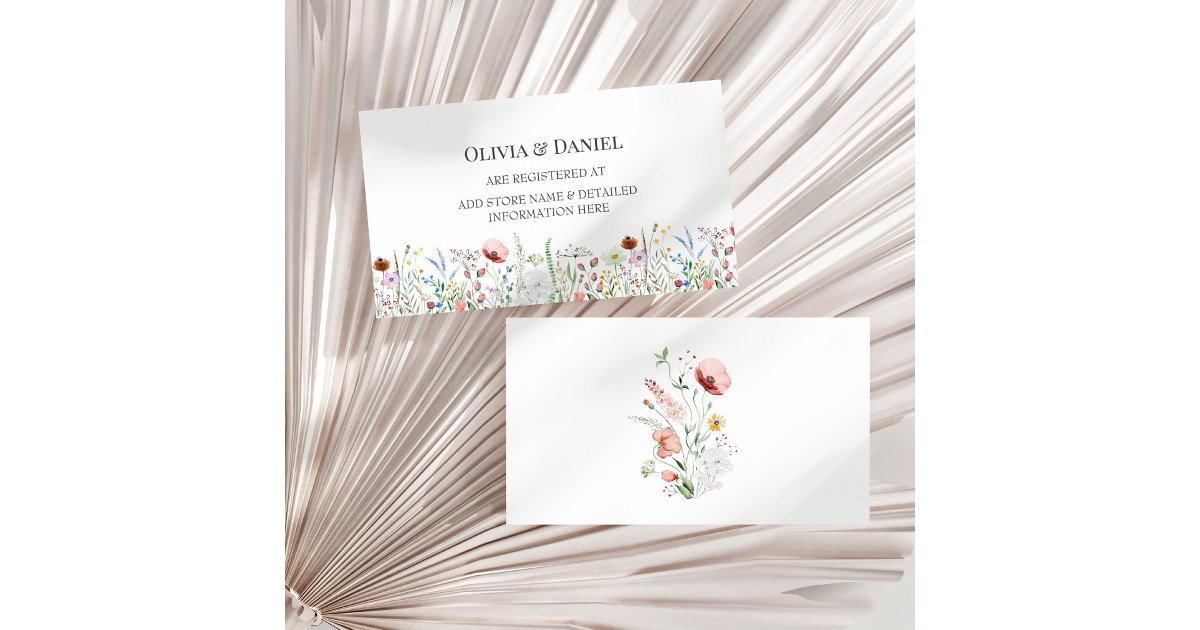 Wildflower Meadow Wedding Registry Enclosure Card | Zazzle